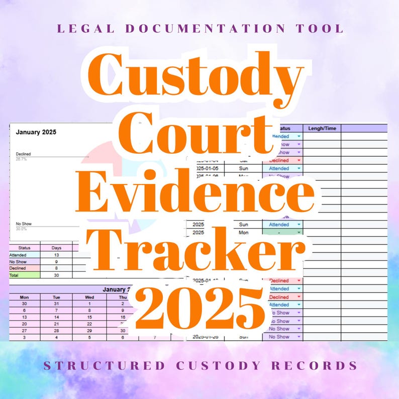 Custody Court Evidence Tracker 2025 – Legal Documentation Tool - Etsy