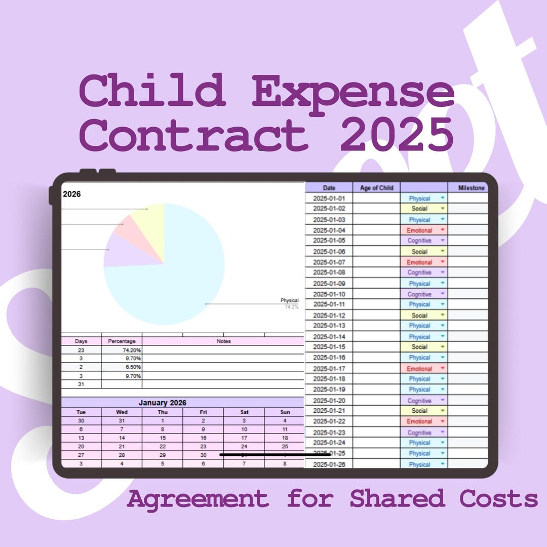 Child Expense Contract 2025 – Co-parenting Agreement for Shared Custody ...