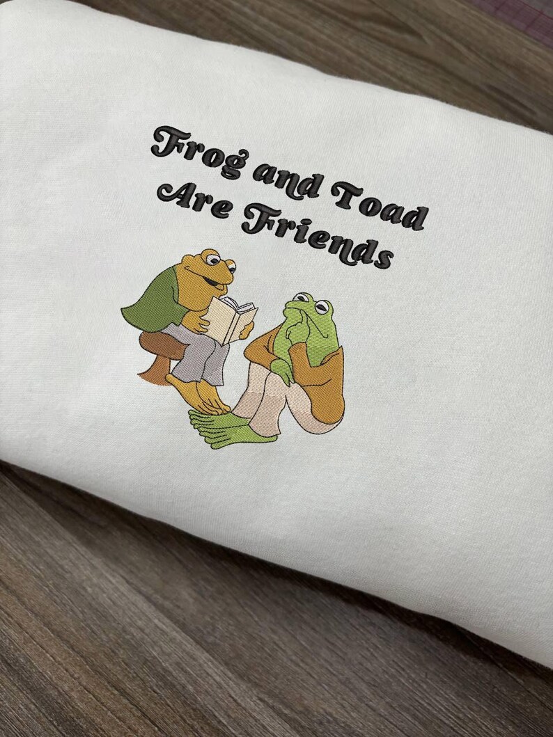 Embroidered Frog and Toad Together Sweatshirt, Vintage Classic Book ...