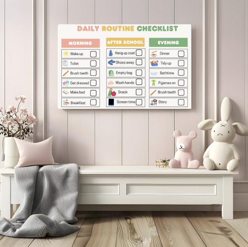 Personalised Daily Routine Chart for Children | Custom Visual Schedule ...