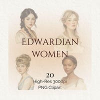 Victorian Woman Portrait Clipart: Elegant Lady Graphics (PNG, SVG) - Etsy