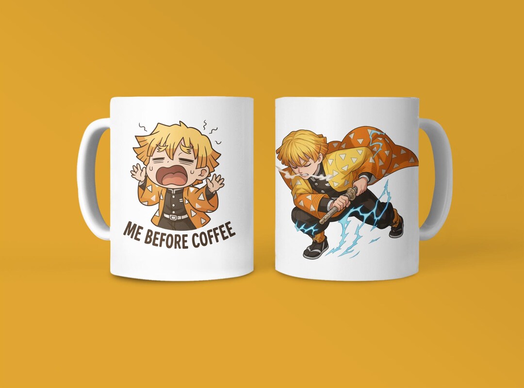 Demon Slayer Zenitsu Mug: Infinity Castle Double Sided Funny Anime ...