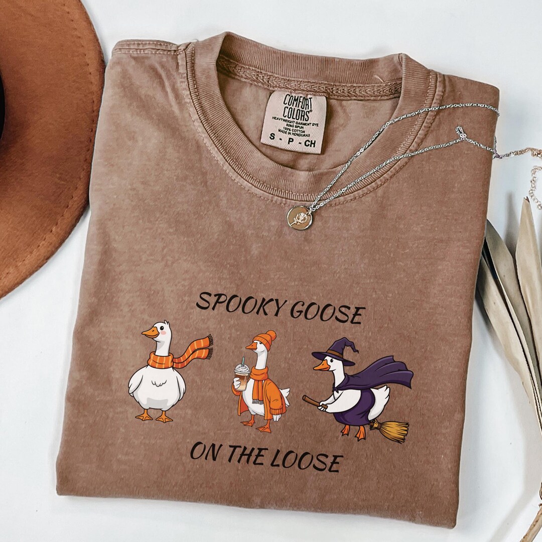 Spooky Goose on the Loose Comfort Colors® Shirt, Funny Goose Halloween ...