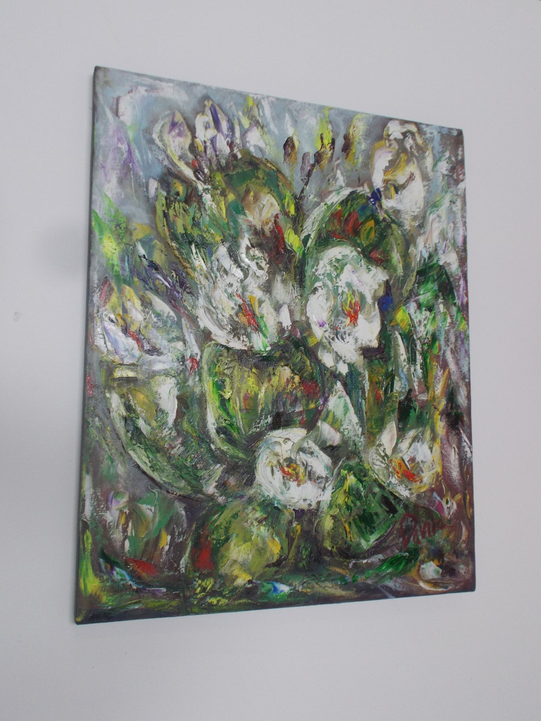 Original Collectable "prickly Pear Cactus" Impressionistic Oil Painting ...