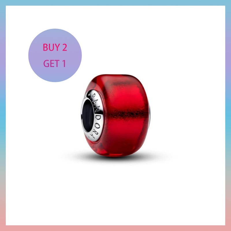 Red Glass Pandora Charm - Etsy UK