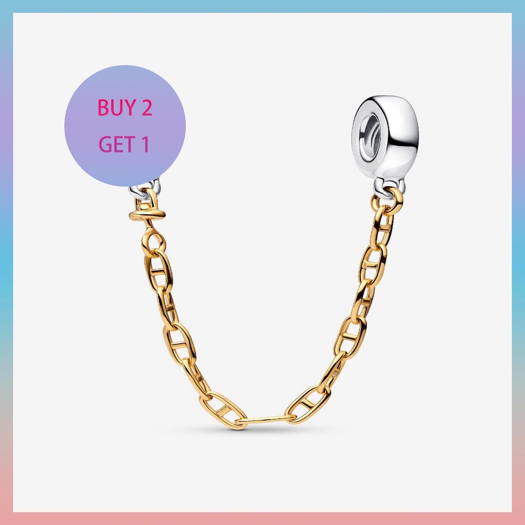 Elongated Safety Chain,charms for Bracelet,silver Charm,pandora Charm ...