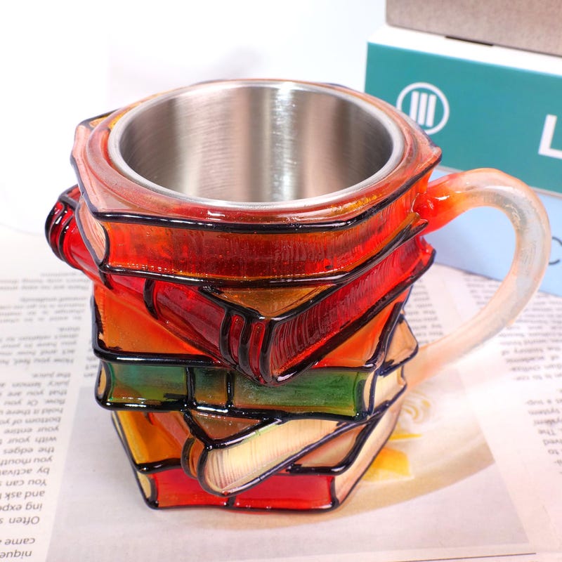Book Stack Coffee Mugs - Etsy