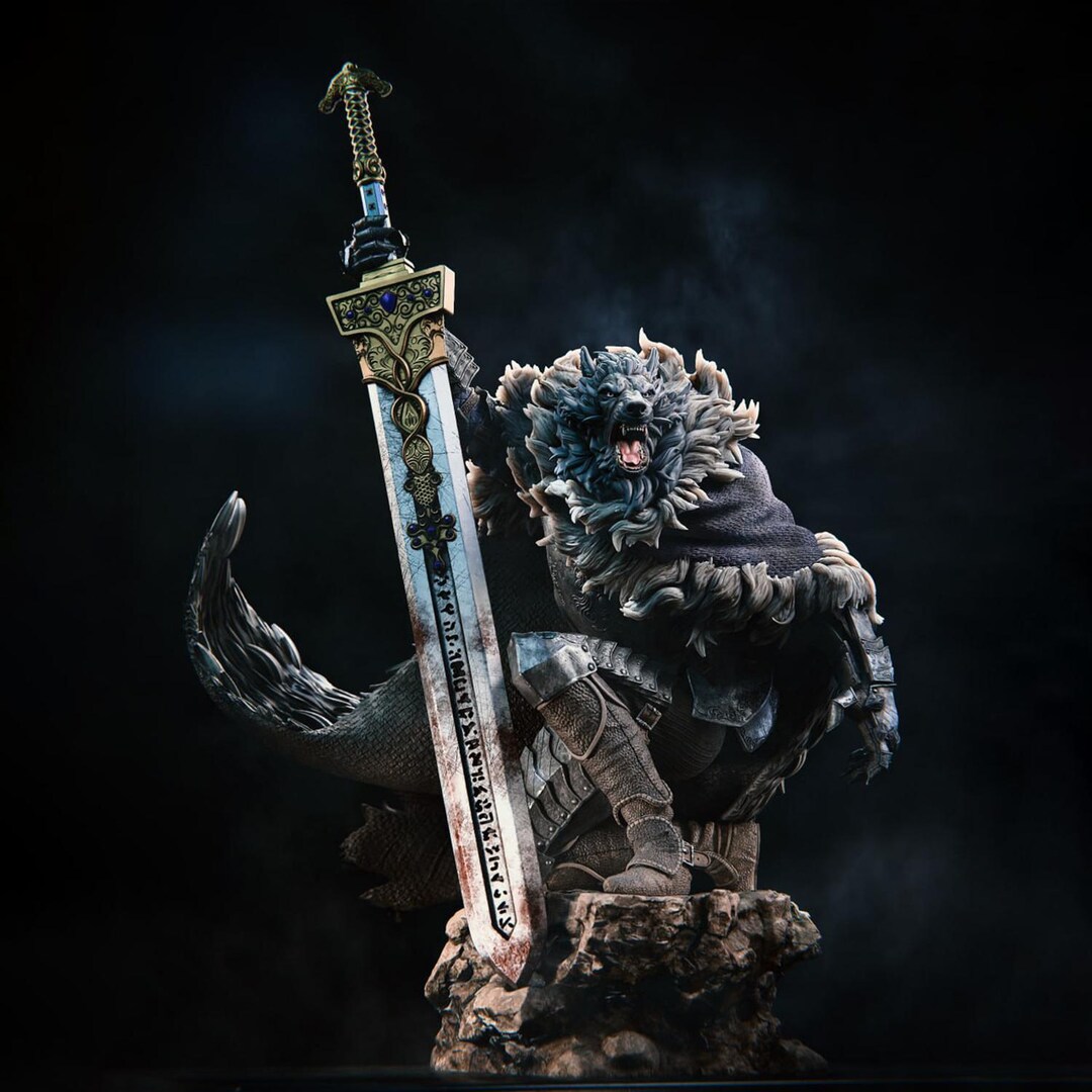 Blaidd - Fanart 3D STL Print File | Elden Ring Half Wolf Statue ...