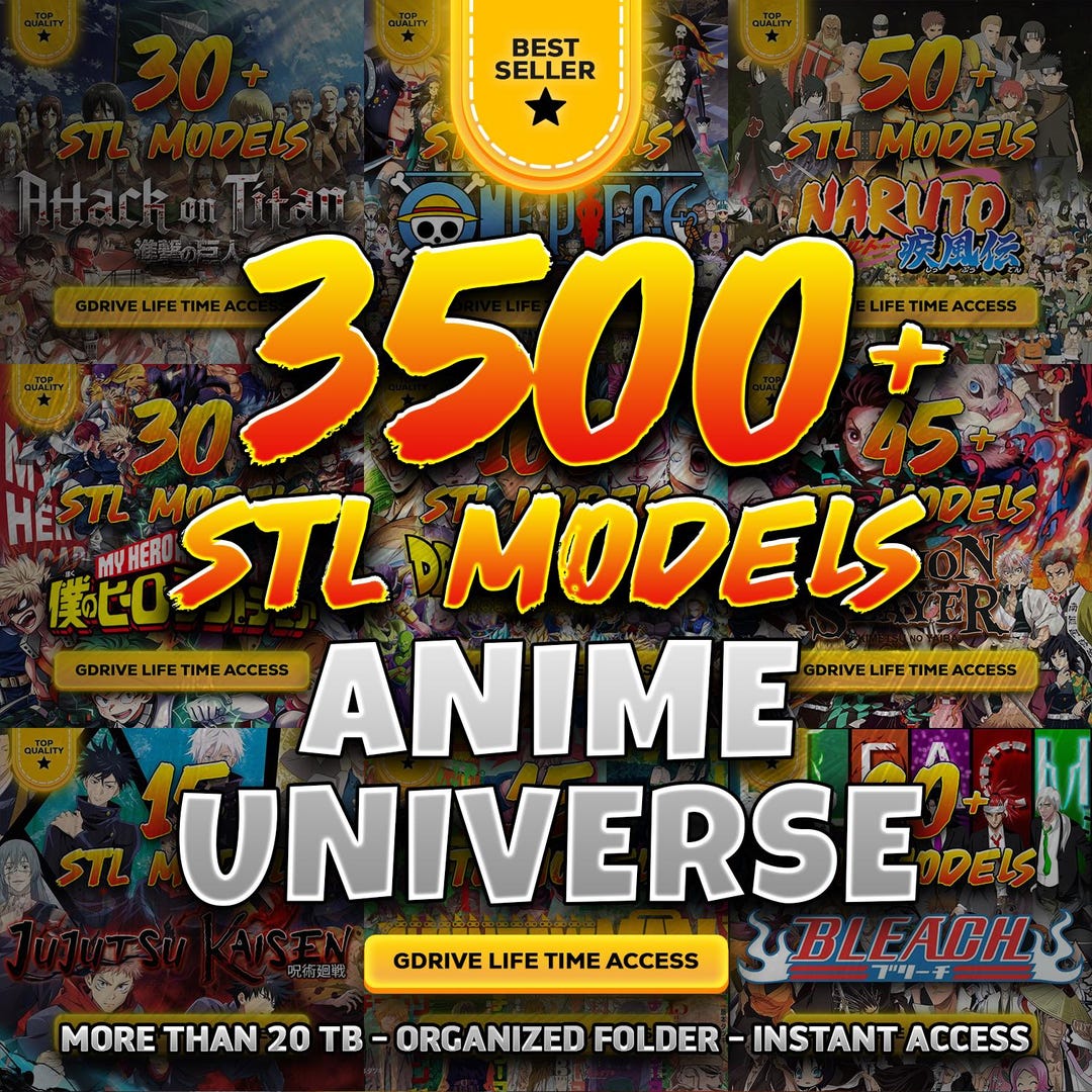 Anime Universe 3D STL Print Files Bundle 3500+ Models | 3D Print ...
