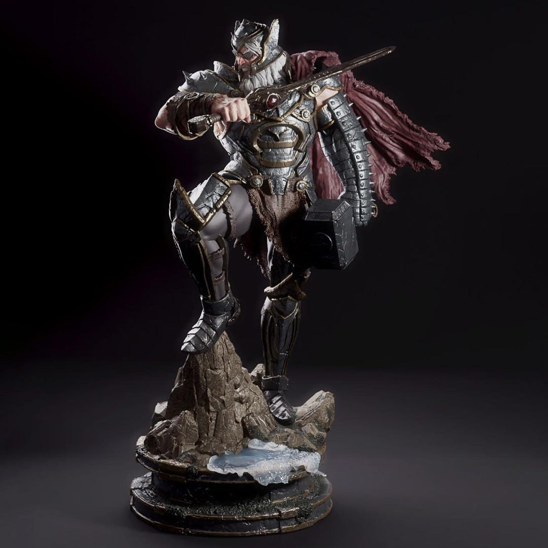 King Thor - Fanart Statue 3D STL Print File | 1/6 1/9 1/12 Scales Pre ...