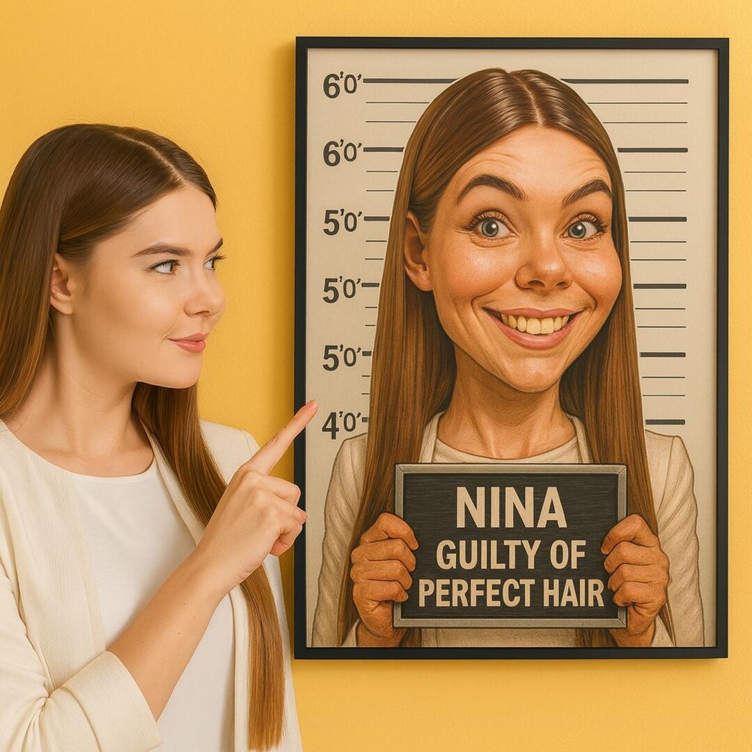 Mugshot Poster Caricature Portrait, Funny Custom Art From Photo ...