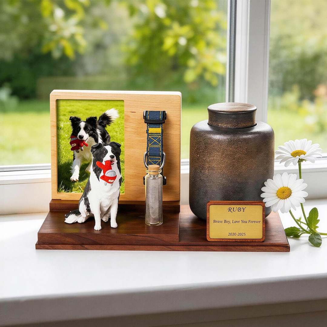Custom Dog Urn, Handmade Figurine, Personalized Ceramic Dog Cat Ashes ...