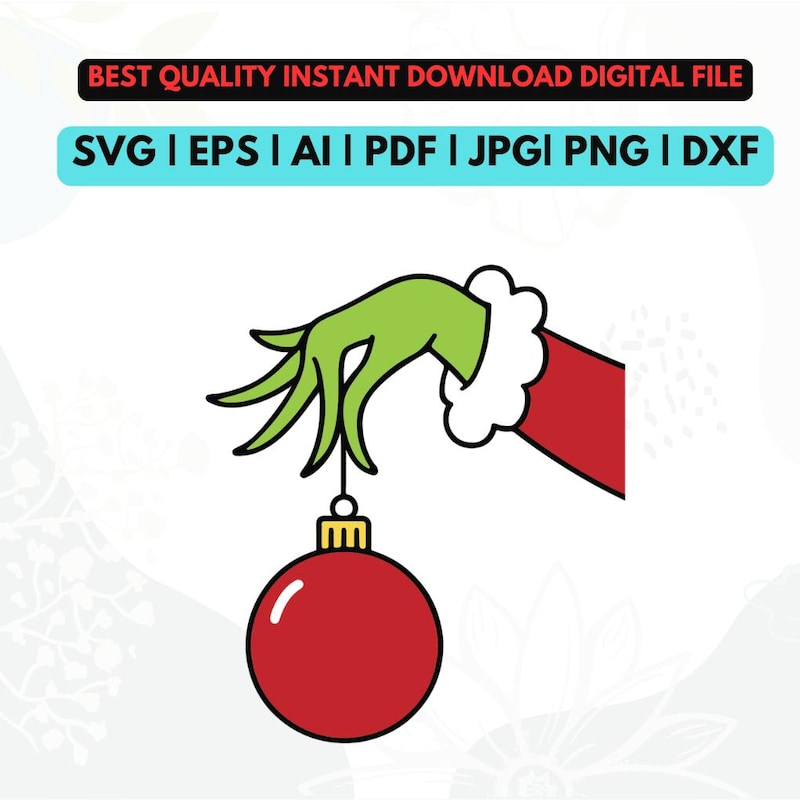 Grinch Hand Holding Ornament Svg - Etsy