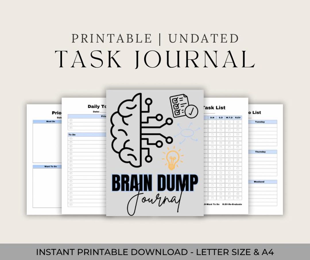 Brain Dump Journal – 29 Pages - Etsy
