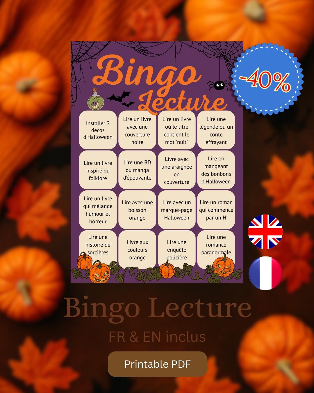 Halloween Reading Bingo – Spooky Book Challenge | Printable Reading ...