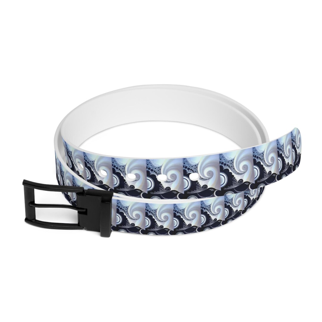Blue Wave Pattern Belt | Ocean Swirl Printed Belt - Etsy