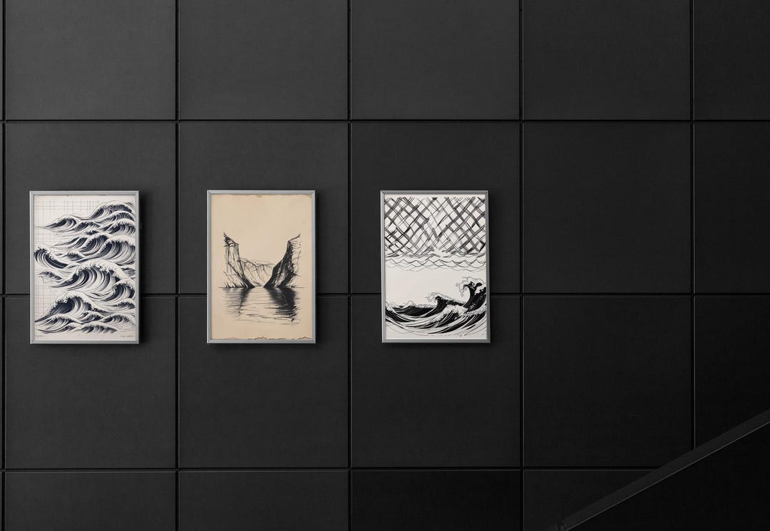 Fjord Minimalist Poster Set – 3 Scandinavian Landscape Designs ...