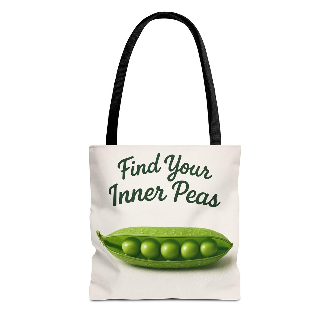 Find Your Inner Peas Tote Bag: Eco-friendly Polyester Shopper - Etsy