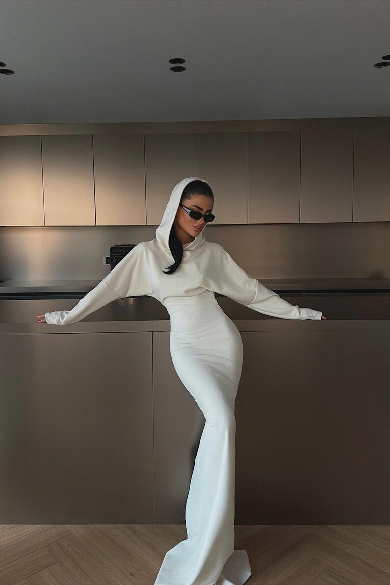 The New Definition of Minimal Elegance: Hooded Maxi Dress - Etsy