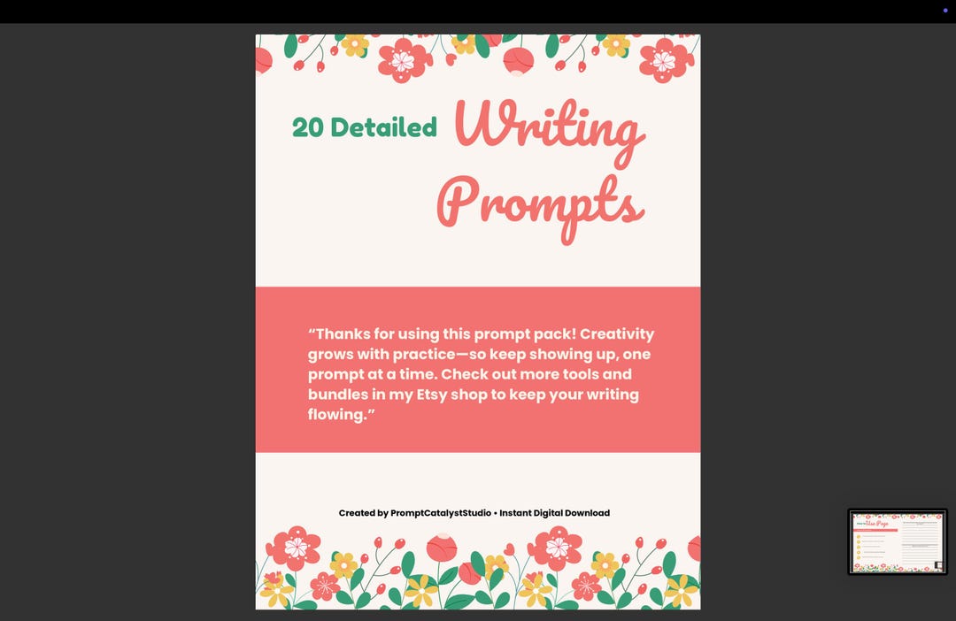 20 Detailed Writing Prompts | Printable PDF Inspiration Pack for ...