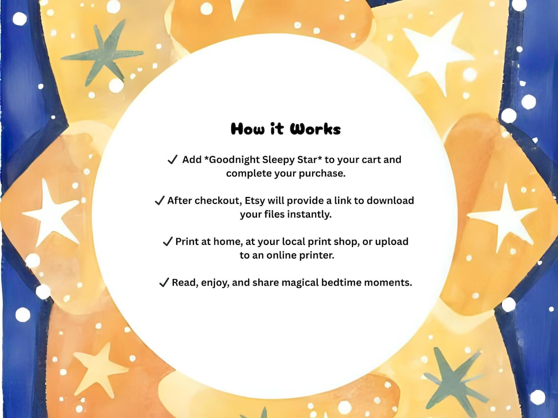 Goodnight Sleepy Star: Printable Bedtime Story for Kids (digital ...