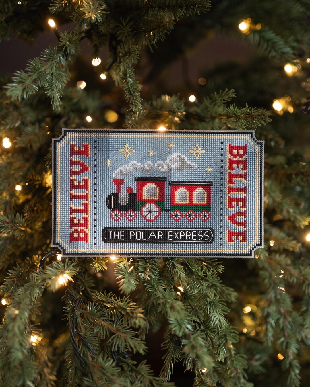 Christmas Train Ticket Cross Stitch Pattern: Inspired by the Polar ...