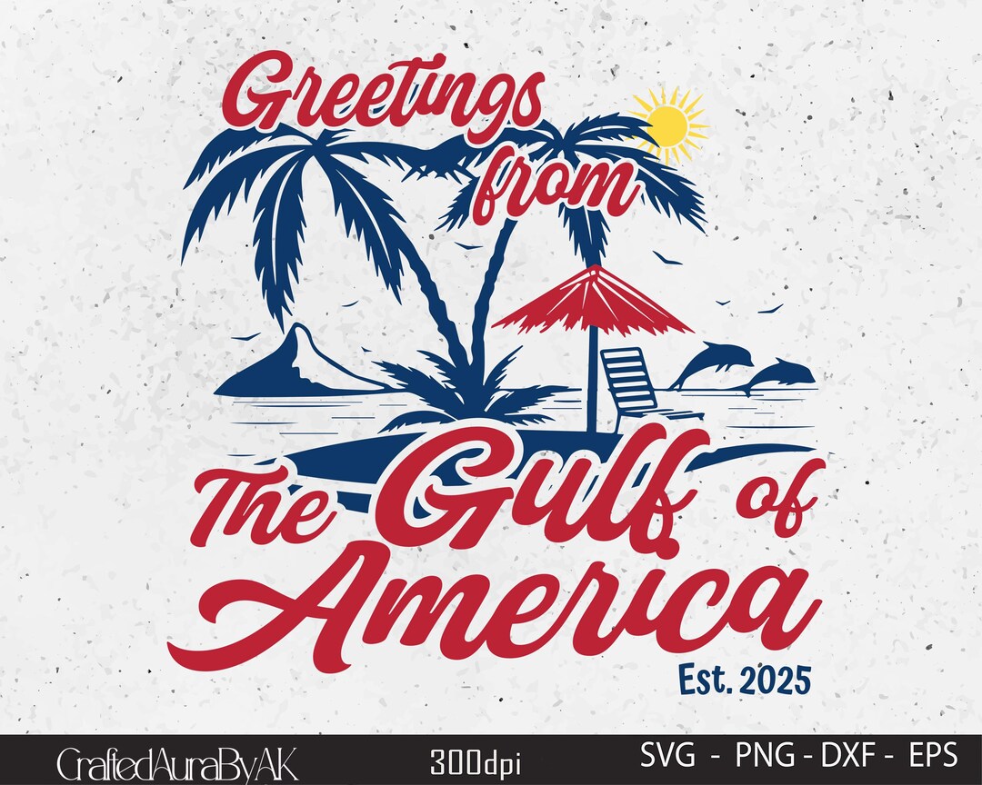 Gulf of America Retro Beach SVG PNG: Greeting From the Gulf (digital ...