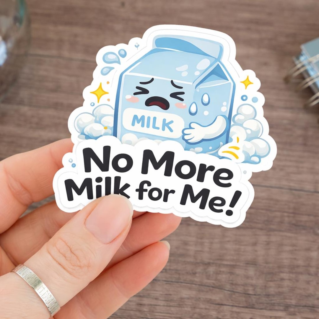 Sad Milk Carton No More Milk for Me Sticker | Kiss-cut Vinyl Decal - Etsy
