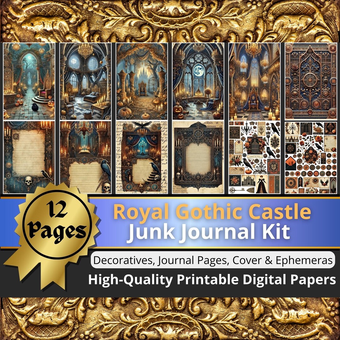 Royal Gothic Castle Junk Journal Kit | Printable Baroque Ephemera ...