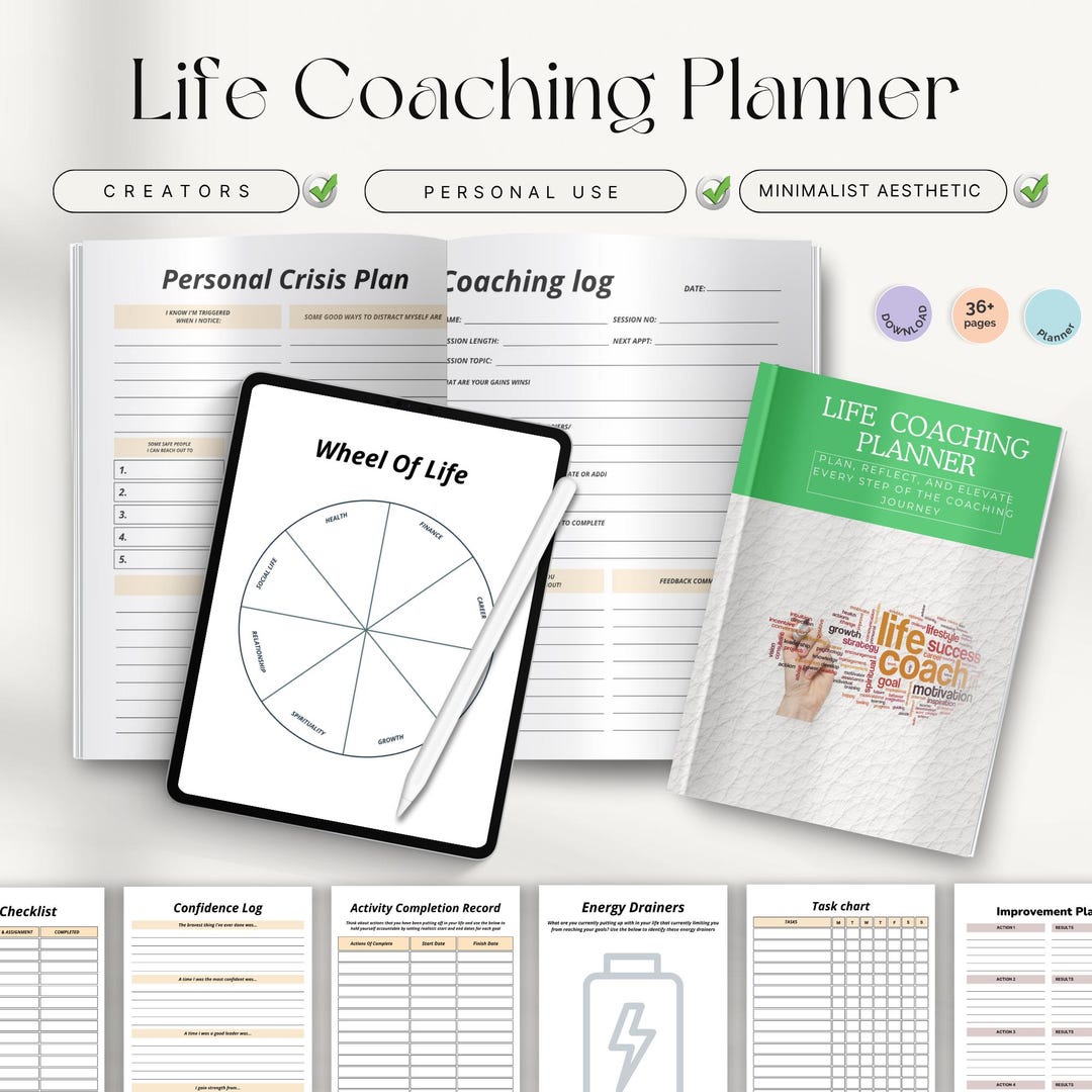Life Coaching Planner Printable: Goal Setting & Personal Growth (PDF ...