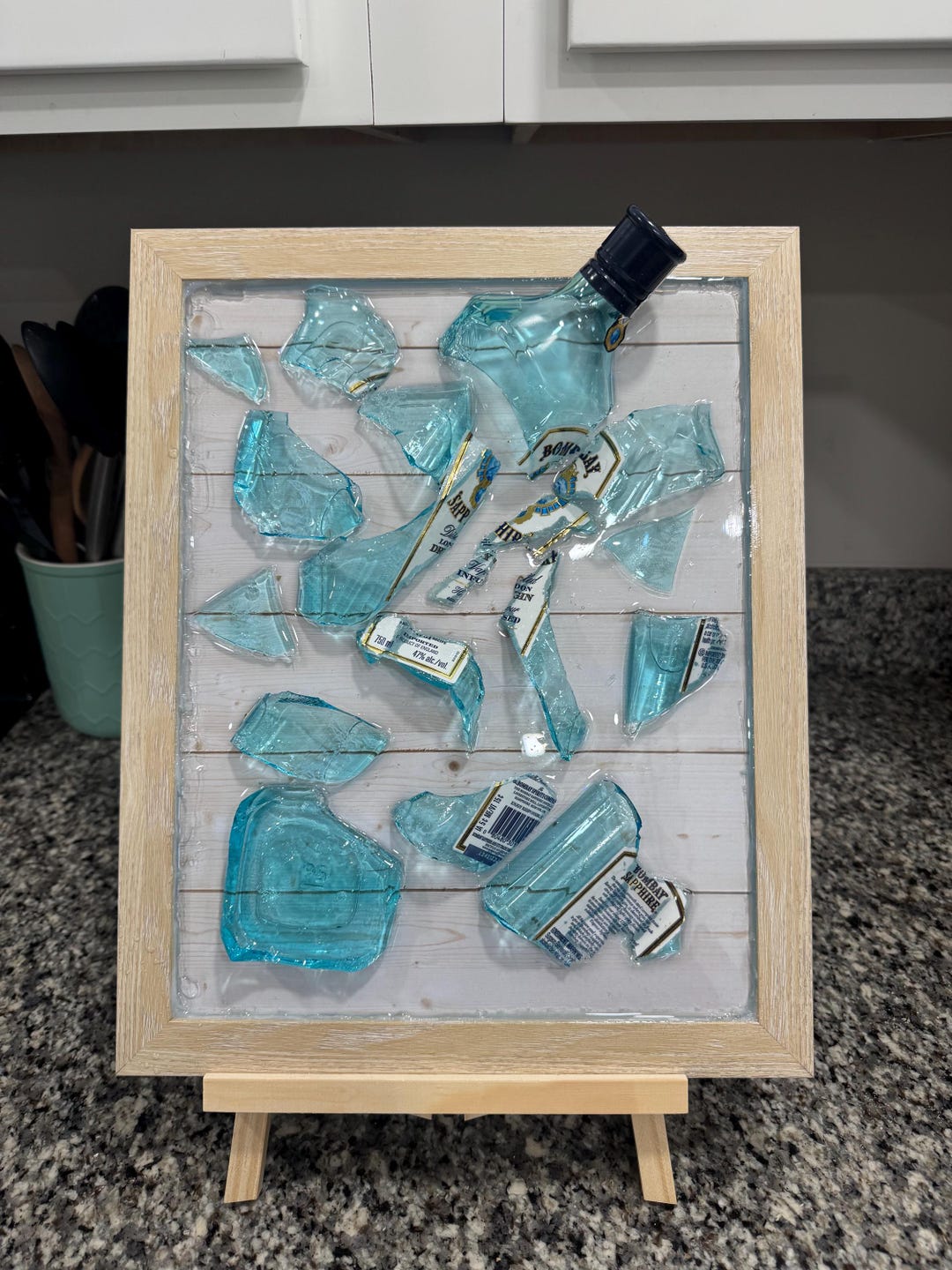 Bombay Sapphire Shattered Bottle Art Disasterpiece - Etsy