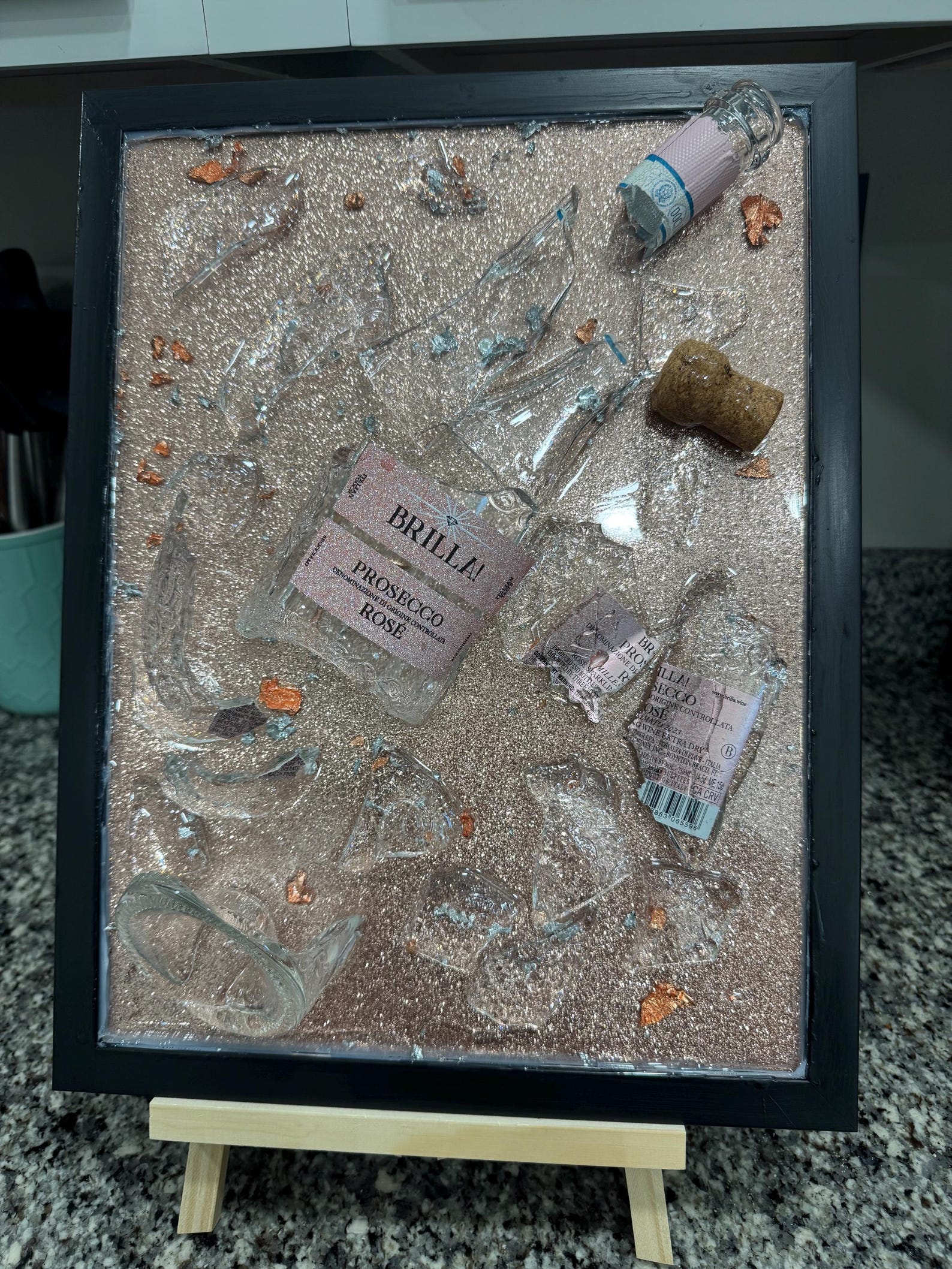 Brilla! Prosecco Rose Shattered Bottle Art Disasterpiece - Etsy