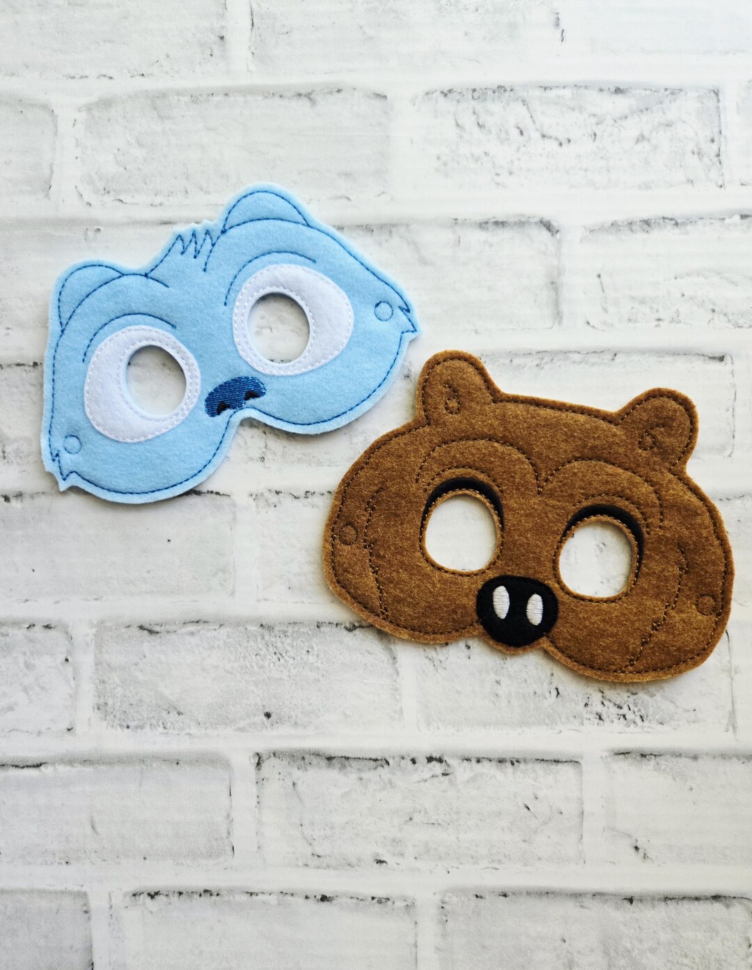 Grizzly Bear and Lemming Friends Inspired Felt Masks. Two Sizes. - Etsy