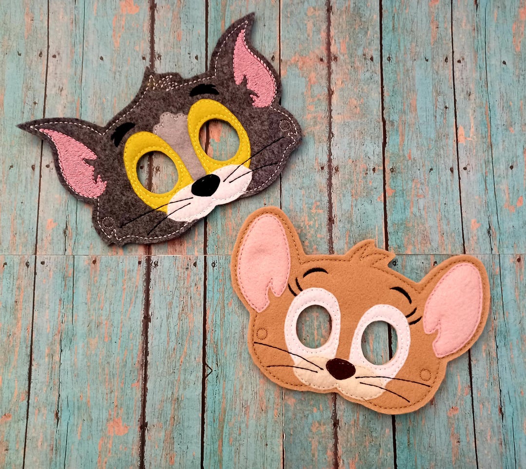 Tom Cat and Jerry Mouse Friends Inspired Felt Masks. Two Sizes. - Etsy