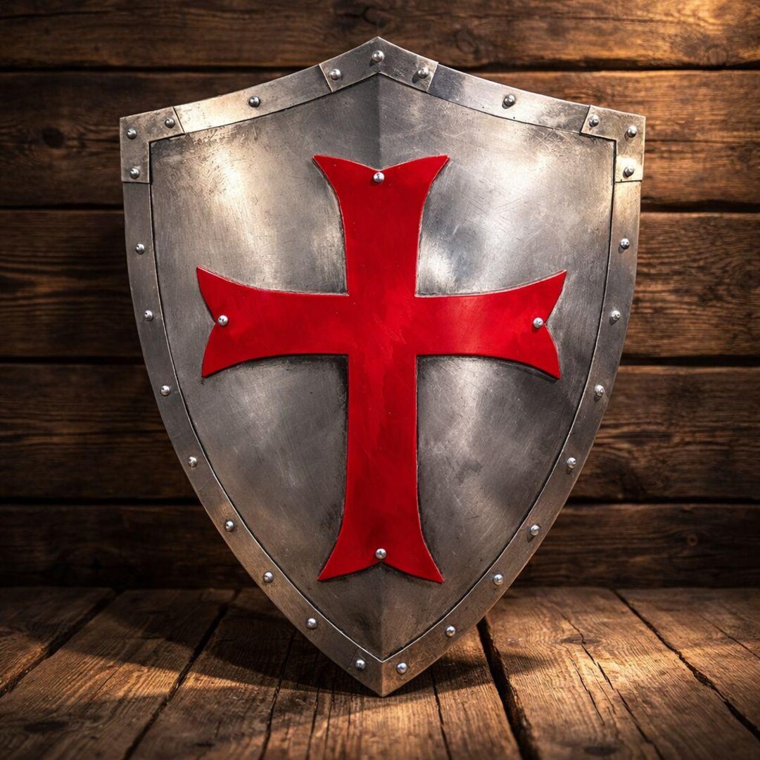 Medieval Templar Knight Shield | Wall Decor, Crusader Armor Prop - Etsy UK