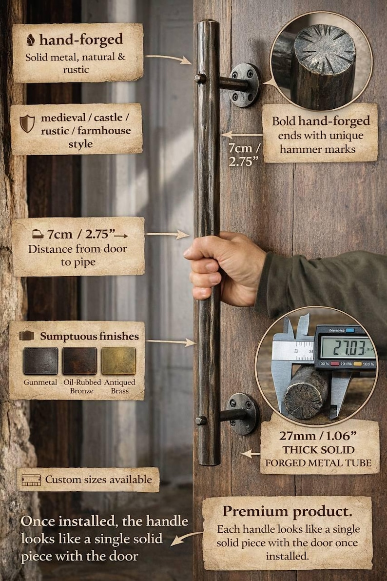 Hand-forged Door Handle,push Handle,barn Door Handle,barn Door Handle ...