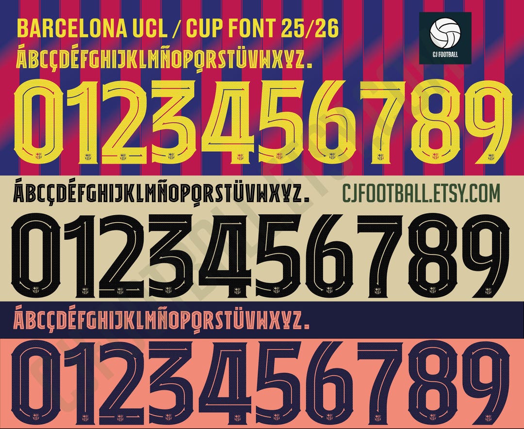 FC Barcelona Champions League Font: 2025-2026 Typography (OTF, AI ...