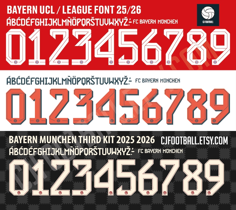 Bayern Munich Font: 2025-26 Bundesliga Champions League (OTF, AI ...