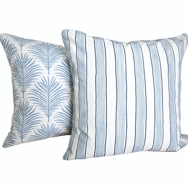 Blue Stripe Pillow - Etsy