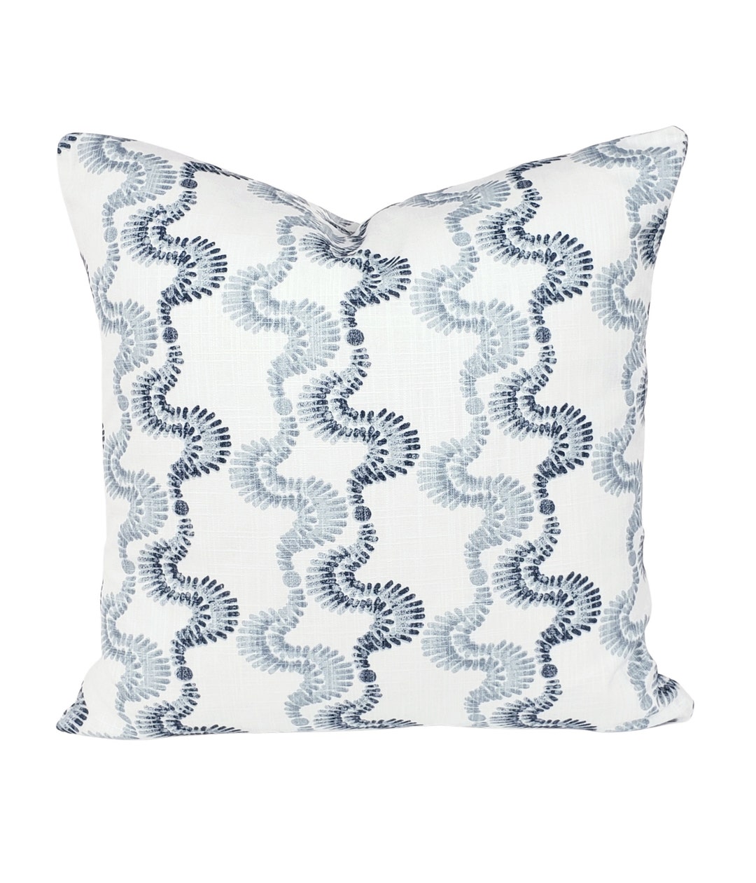 Slate Blue Throw Pillow Cover: Slub Linen, Ellis Print - Etsy