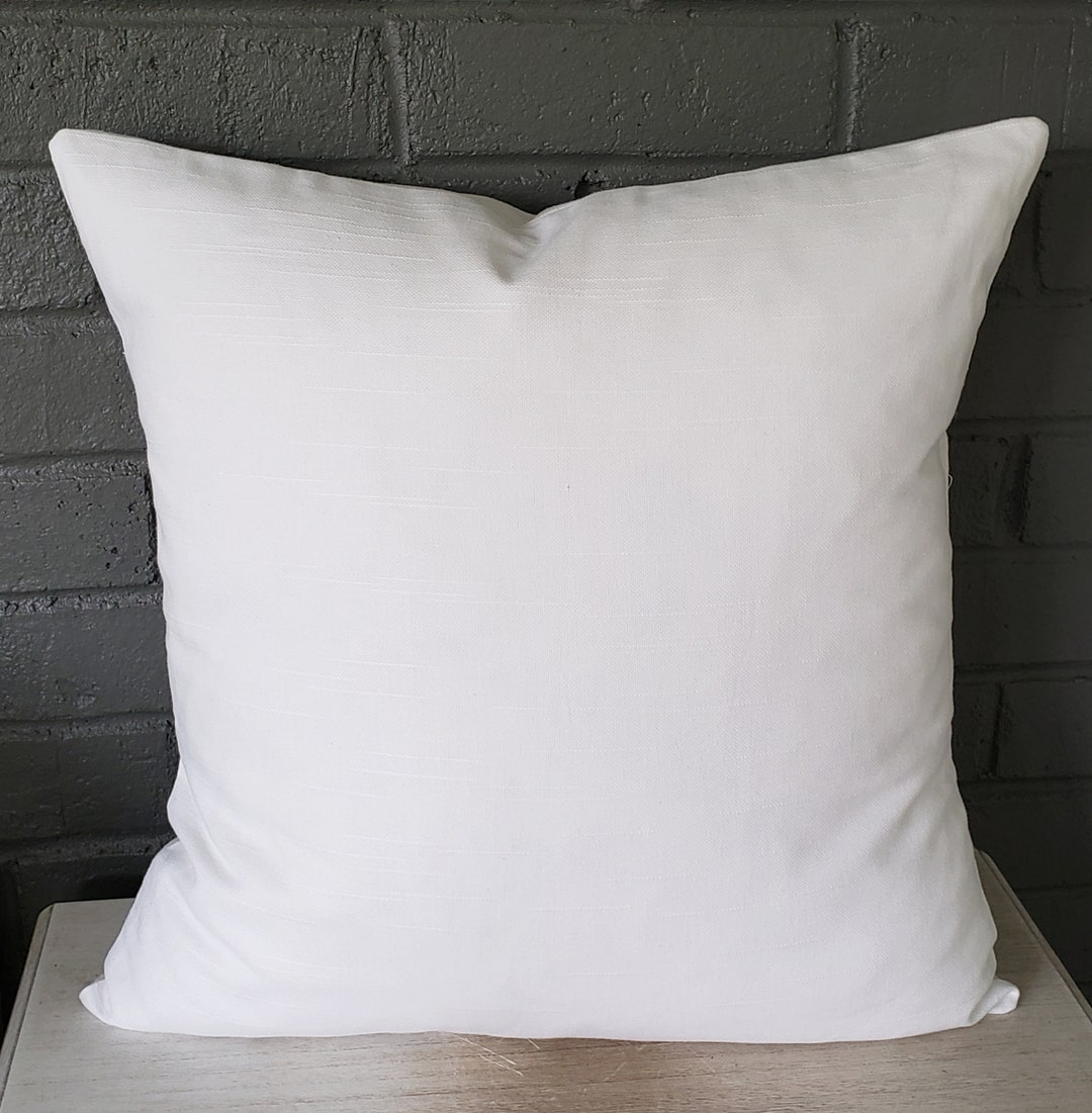 White Linen Textured Pillow COVER Linen Like Neutral White Pillow ...