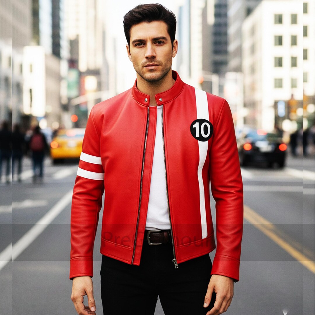Handmade Superhero Ben-10 Leather Jacket: Inspired Ryan Kelley Tennyson ...