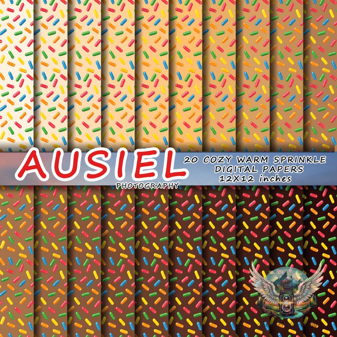 Cozy Warm Sprinkle Seamless Digital Paper | 20 Rustic Colors | 12x12 ...