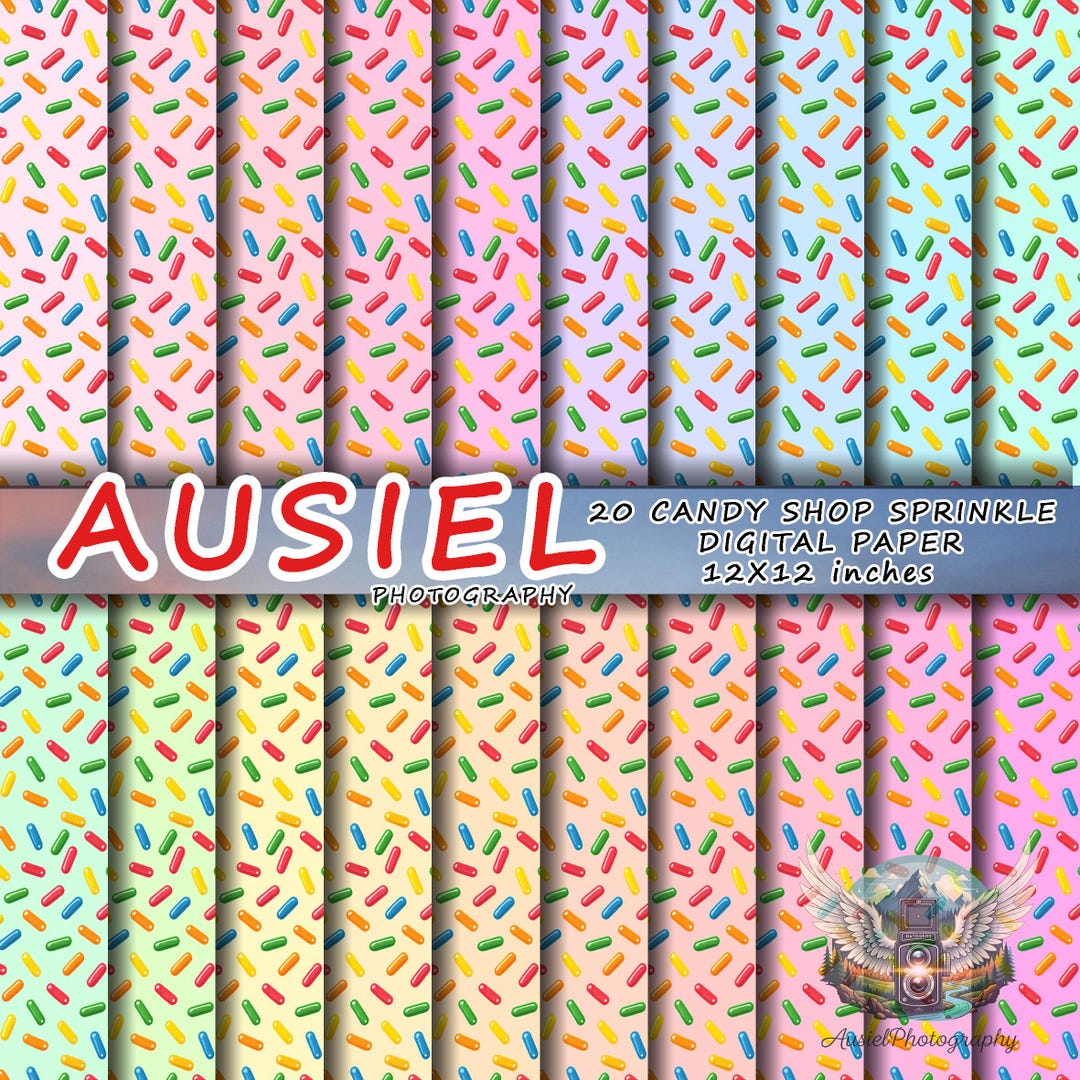 Candy Shop Sprinkle Seamless Digital Paper | Pastel Cute Backgrounds ...