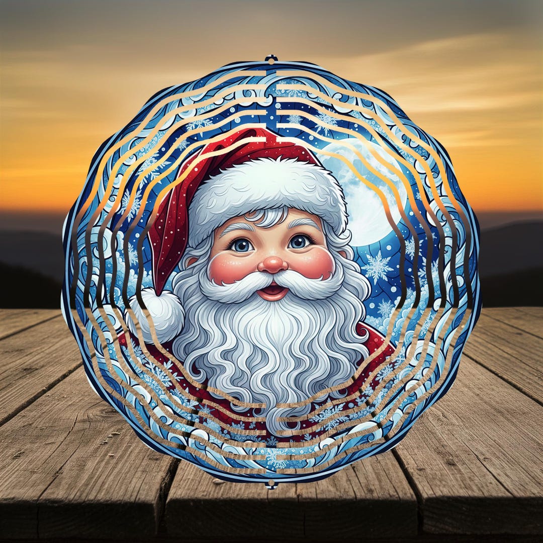 Cute Santa Claus Wind Spinner – Christmas Metal Wind Spinner, Holiday ...