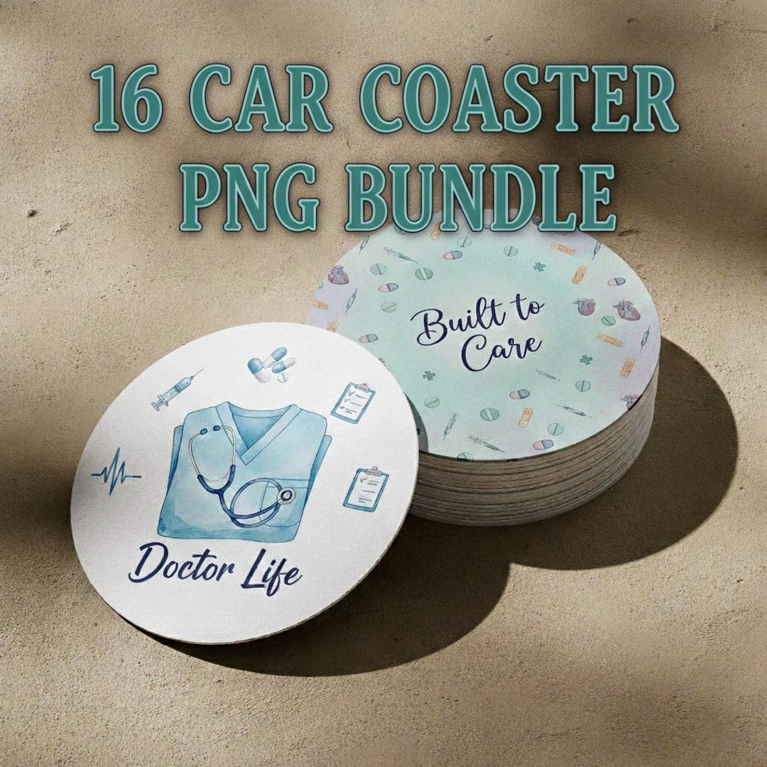 Doctor Life Car Coaster PNG Bundle – 16 Medical Quote Designs – Nurse ...