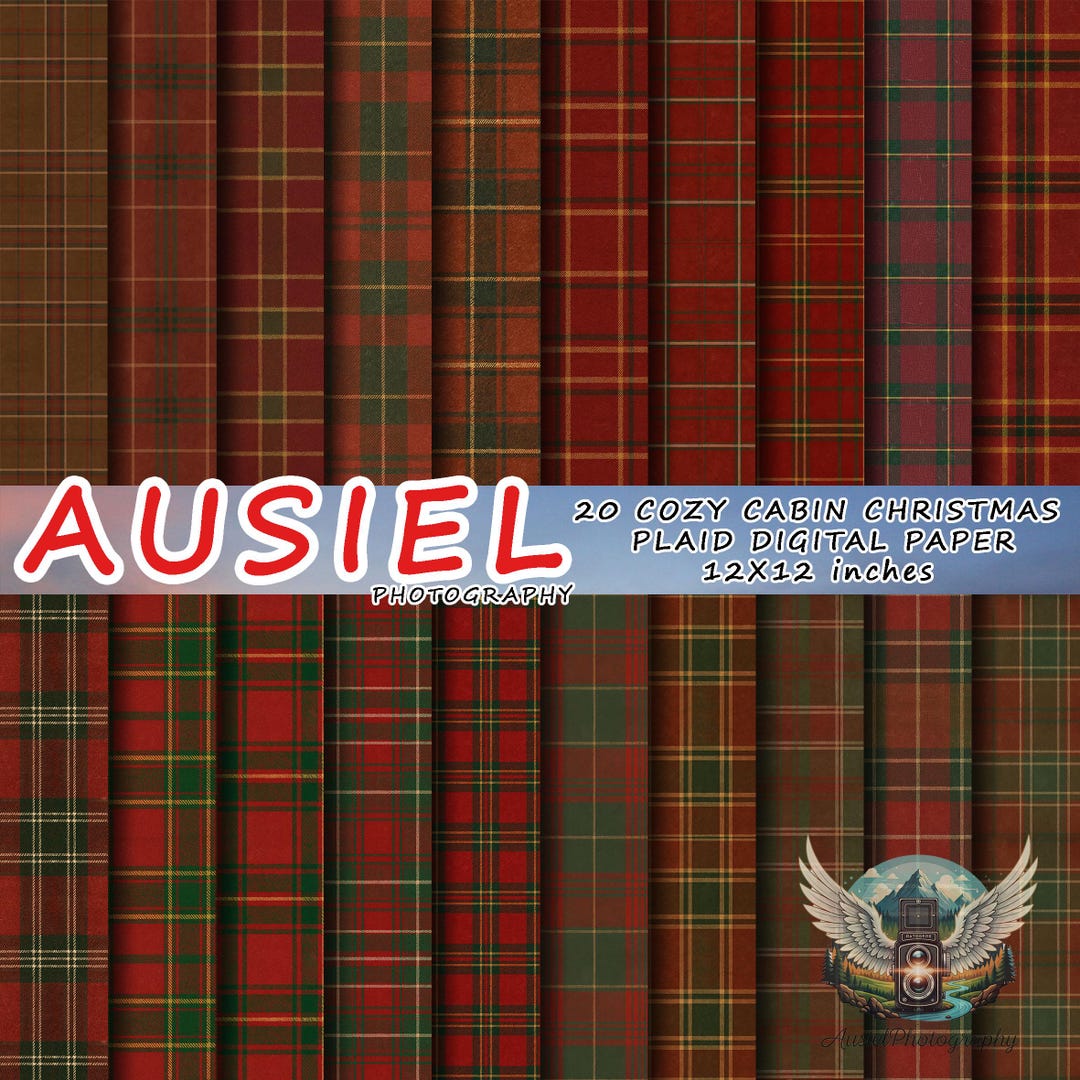 Cozy Cabin Christmas Plaid Collection – Seamless Red Green Tartan ...