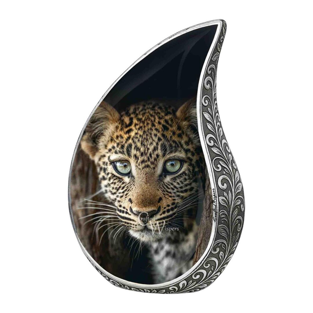 Leopard Cremation Urn, Wild Cat Memorial Urn, Safari Tribute Urn for ...