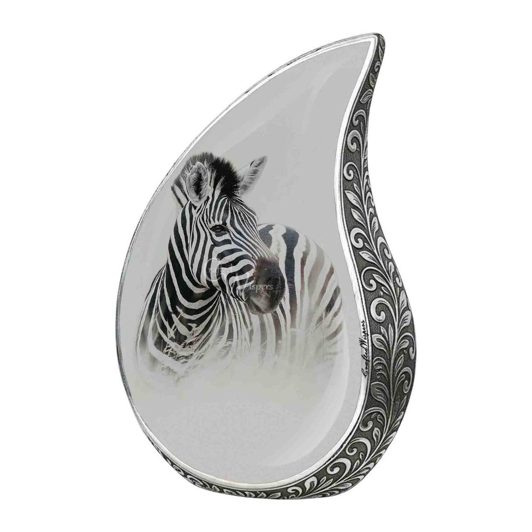 Zebra Cremation Urn, Wildlife Memorial Urn for Ashes, Black and White ...