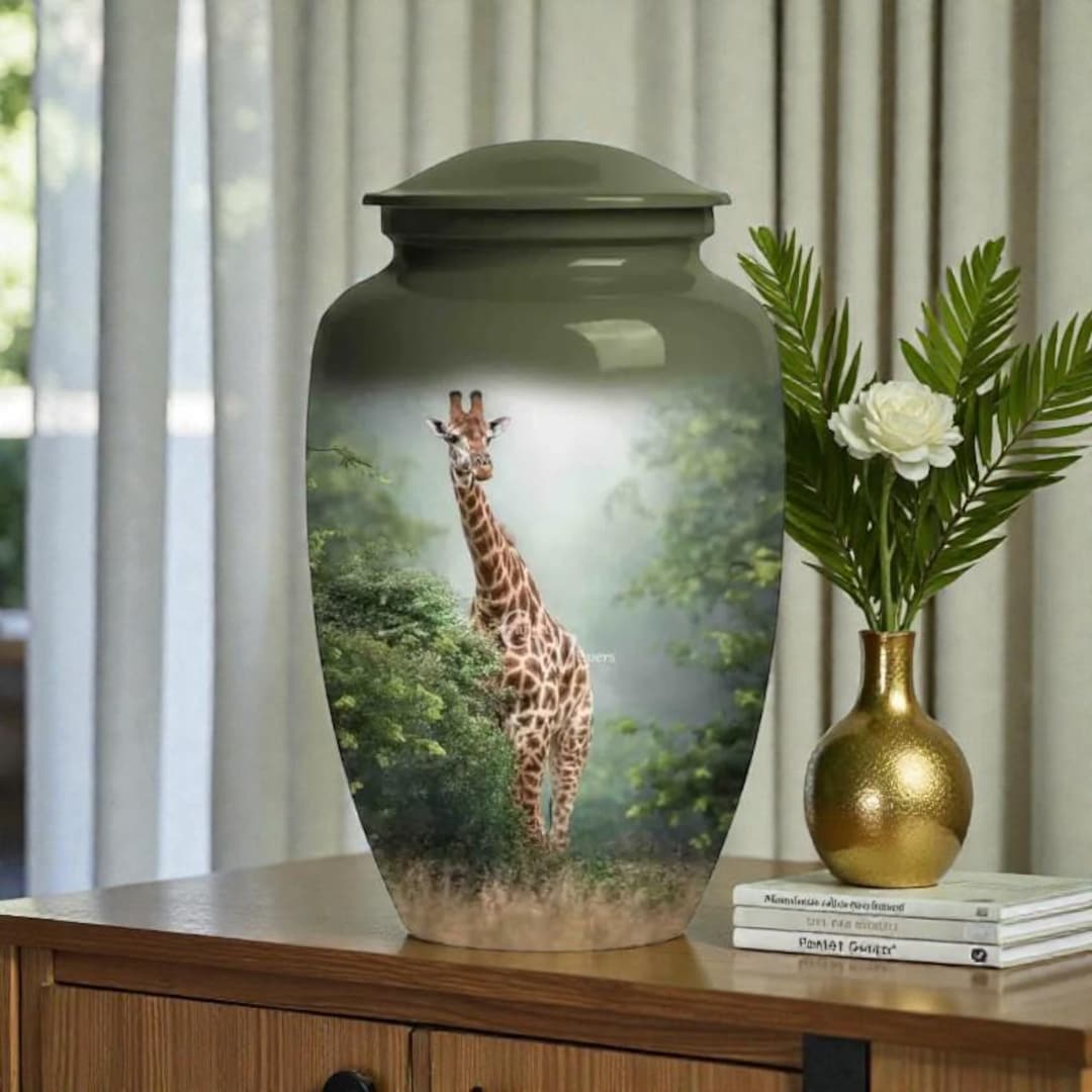 Giraffe Cremation Urn, Wildlife Memorial Urn for Ashes, Giraffe ...